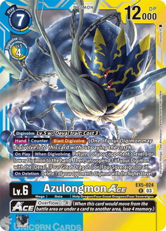 EX5-024 Azulongmon ACE :: Rare Digimon Card :: EX05: Animal Colosseum ...