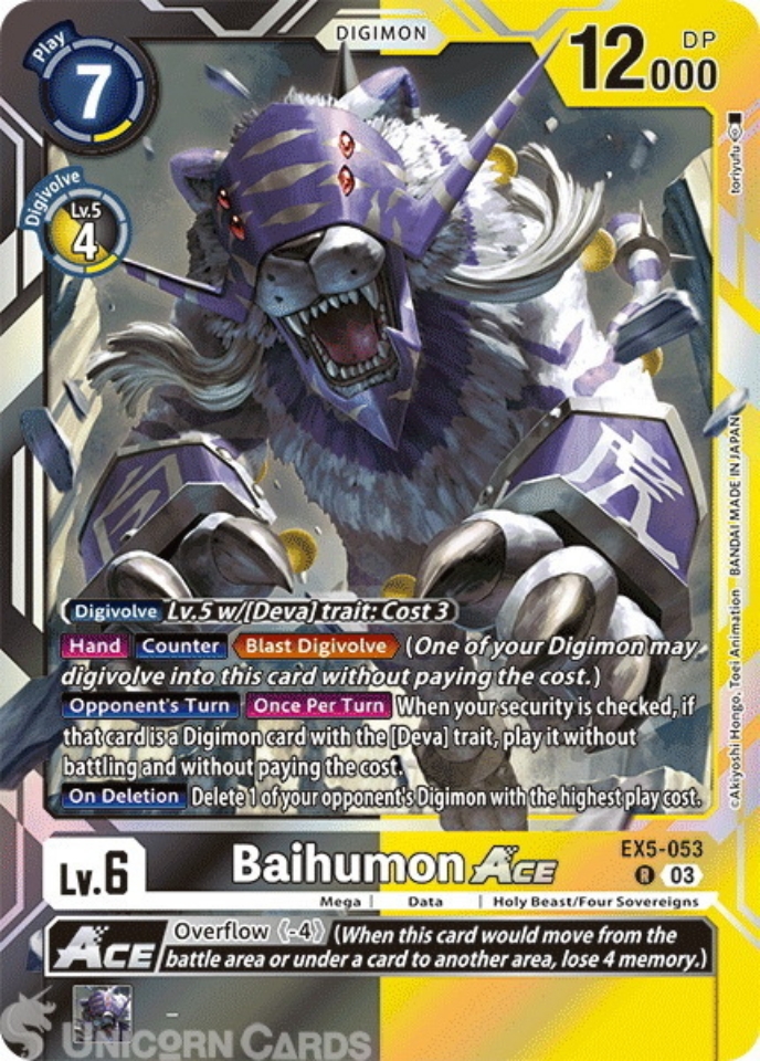 EX5-053 Baihumon ACE :: Rare Digimon Card :: EX05: Animal Colosseum ...