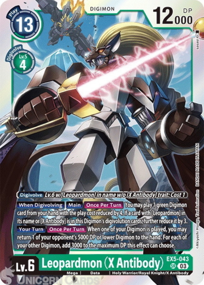EX5-043 Leopardmon (X Antibody) :: Super Rare Digimon Card :: EX05 ...
