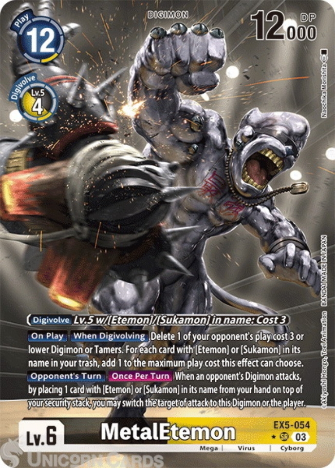 EX5-054 MetalEtemon :: Super Rare Alternative Art Digimon Card :: EX05 ...