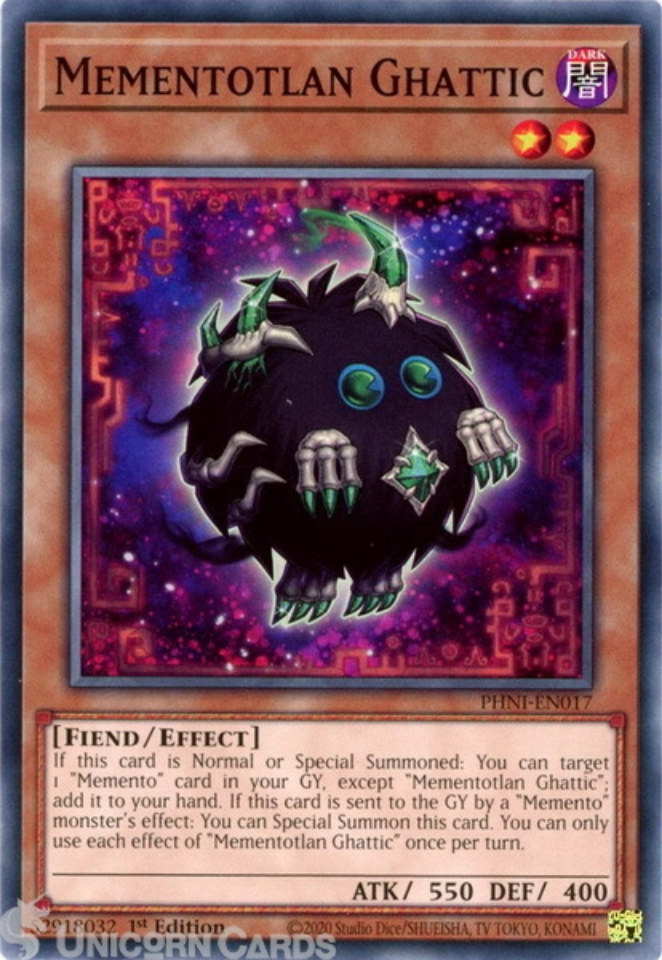 PHNI-EN017 Mementotlan Ghattic :: Common 1st Edition YuGiOh Card ...