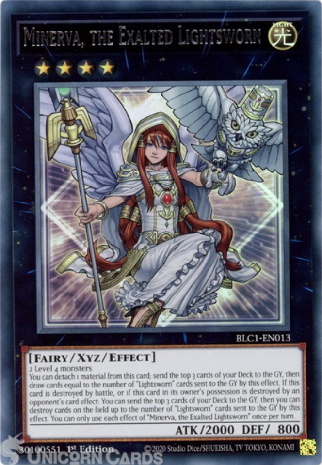 BLC1-EN013 Minerva, the Exalted Lightsworn : Silver Ultra Rare 1st ...