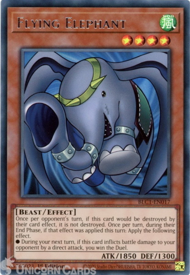 BLC1-EN017 Flying Elephant : Silver Ultra Rare 1st Edition YuGiOh Card ...