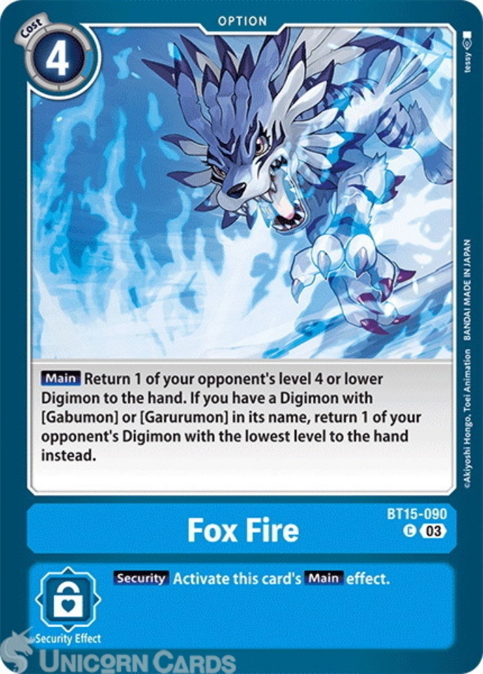 BT15-090 Fox Fire Common Digimon Card : BT-15: Exceed Apocalypse ...