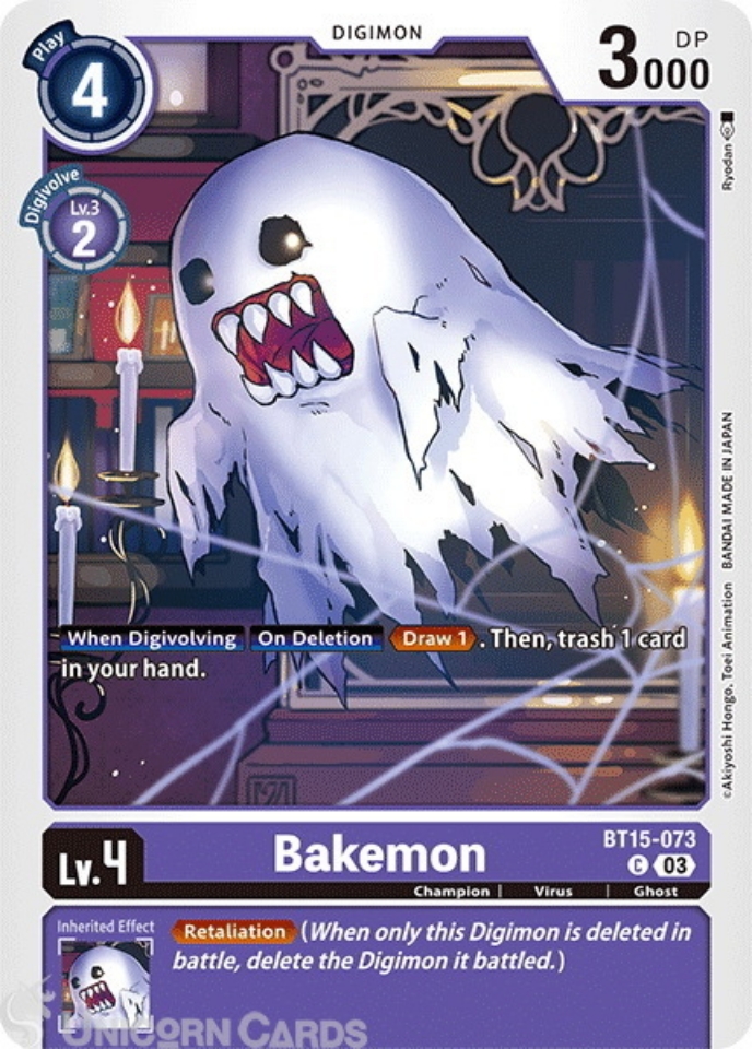 BT15-073 Bakemon Common Digimon Card : BT-15: Exceed Apocalypse ...