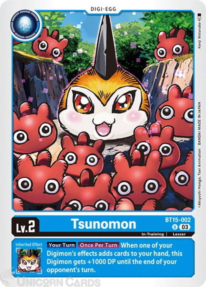 BT15-002 Tsunomon Uncommon Digimon Card : BT-15: Exceed Apocalypse ...