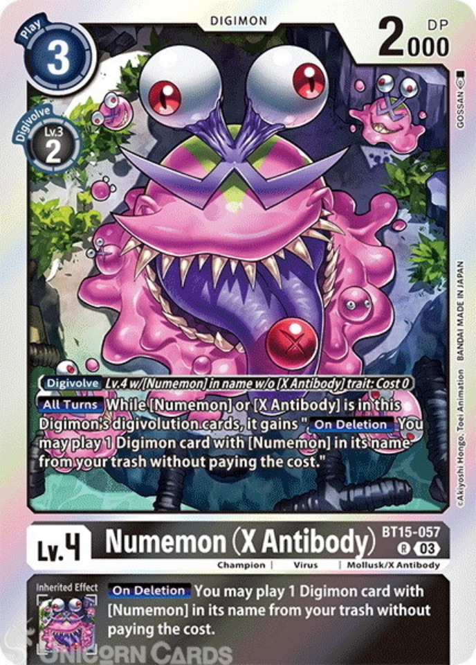 BT15-057 Numemon (X Antibody) Rare Digimon Card : BT-15: Exceed ...