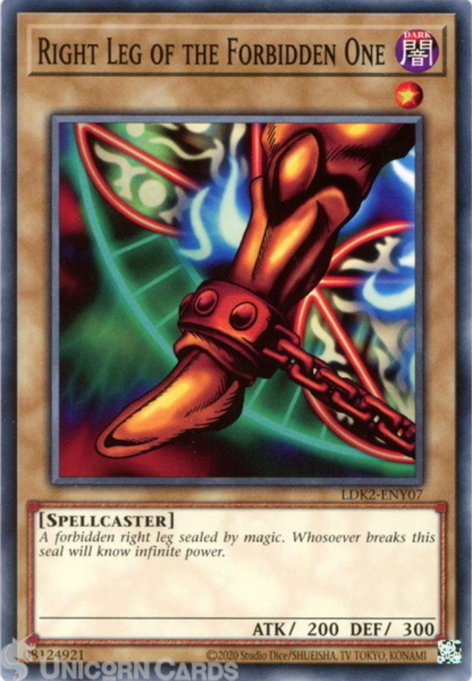 LDK2-ENY07 Right Leg of the Forbidden One UNL 2024 Edition Mint YuGiOh ...