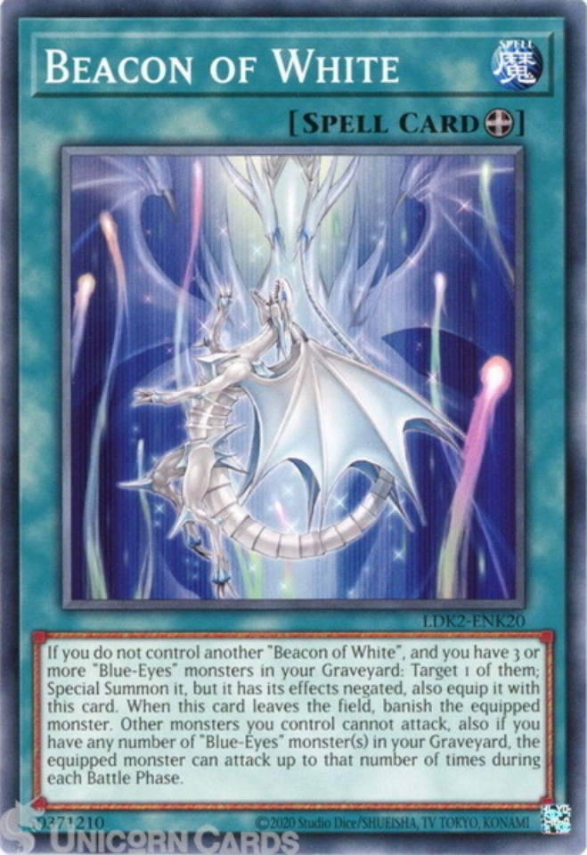 LDK2-ENK20 Beacon of White UNL 2024 Edition Mint YuGiOh Card:: Unicorn ...