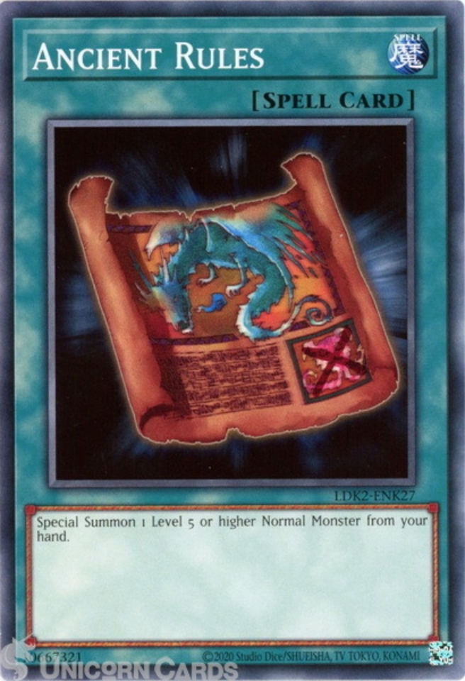 LDK2-ENK27 Ancient Rules UNL 2024 Edition Mint YuGiOh Card:: Unicorn ...