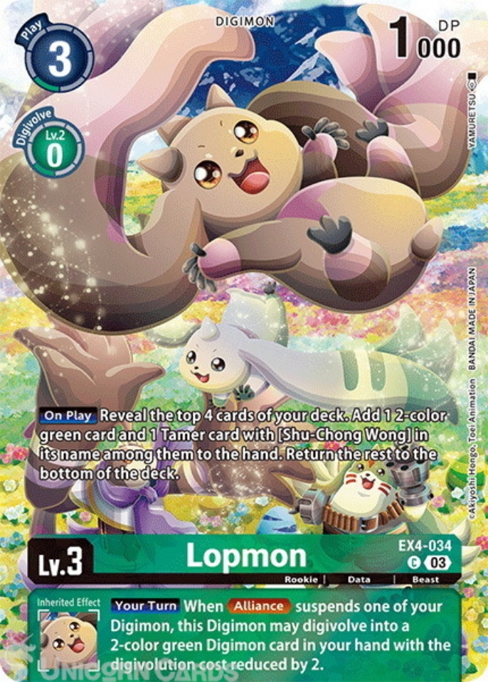 EX4-034 Lopmon Common Foil Alternative Art Digimon Card : ST17 ...
