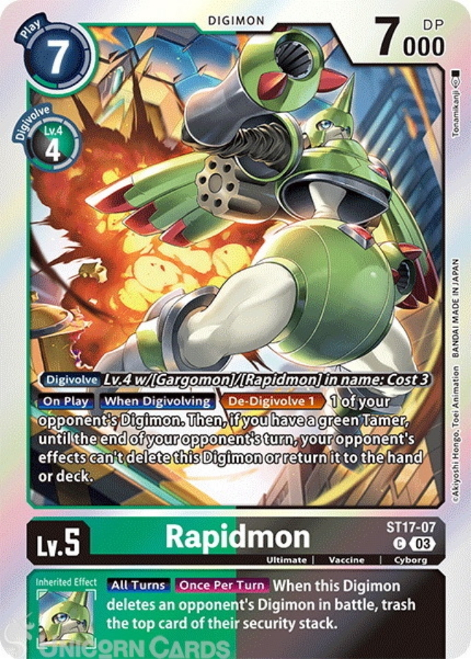 ST17-07 Rapidmon Common Foil Digimon Card : ST17: Advanced Deck Set - Double Typhoon Main Deck ...