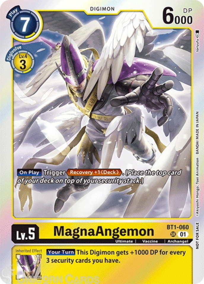 BT1-060 MagnaAngemon Super Rare Foil Alternative Art Digimon Card ...