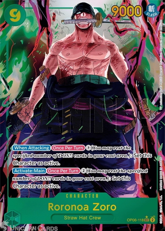 OP06-118 Roronoa Zoro : Secret Rare Alternative Art One Piece English ...