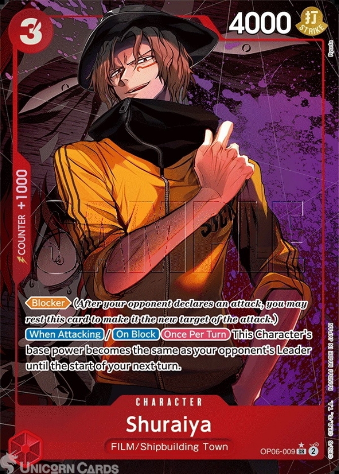 OP06-009 Shuraiya : Super Rare Alternative Art One Piece English TCG ...