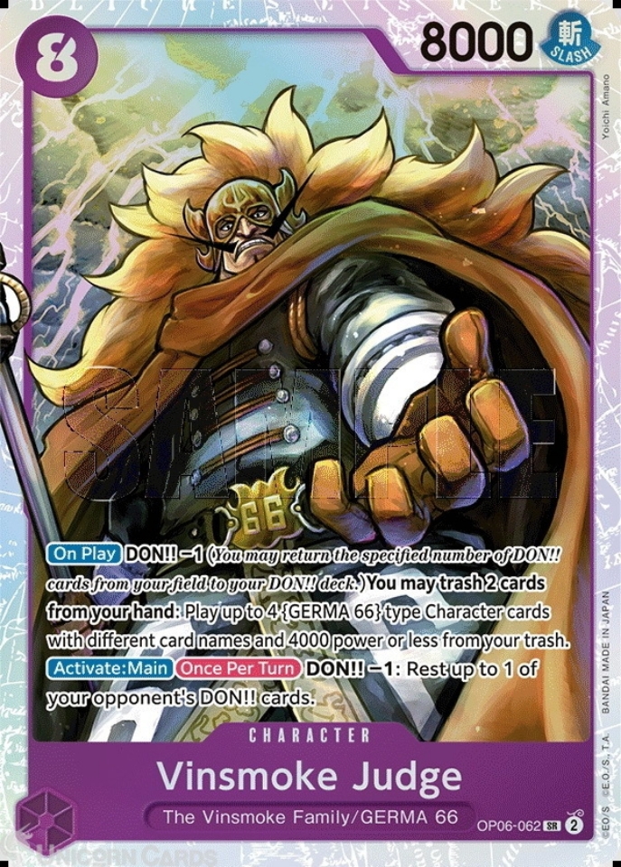 OP06-062 Vinsmoke Judge : Super Rare One Piece English TCG Card : OP06 ...