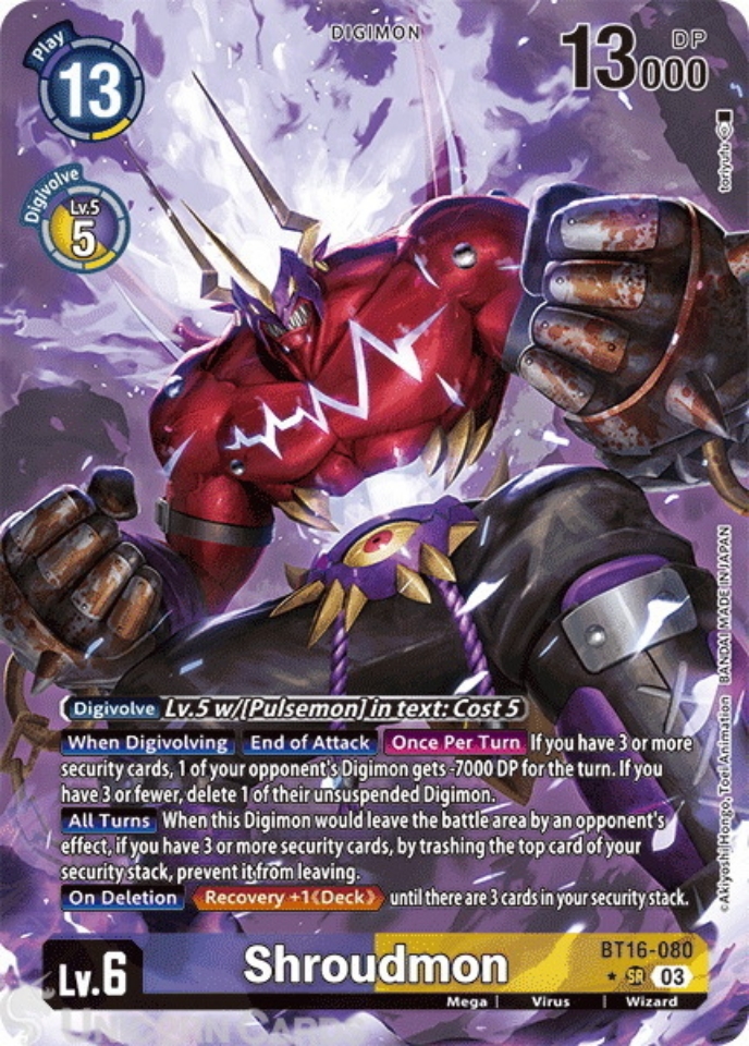 BT16-080 Shroudmon : Super Rare Alternative Art Digimon Card : BT16 ...