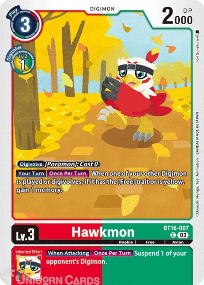 BT16-007 Hawkmon : Common Digimon Card : BT16: Beginning Observer ...