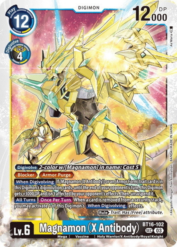 BT16-102 Magnamon (X Antibody) : Secret Rare Digimon Card : BT16 ...