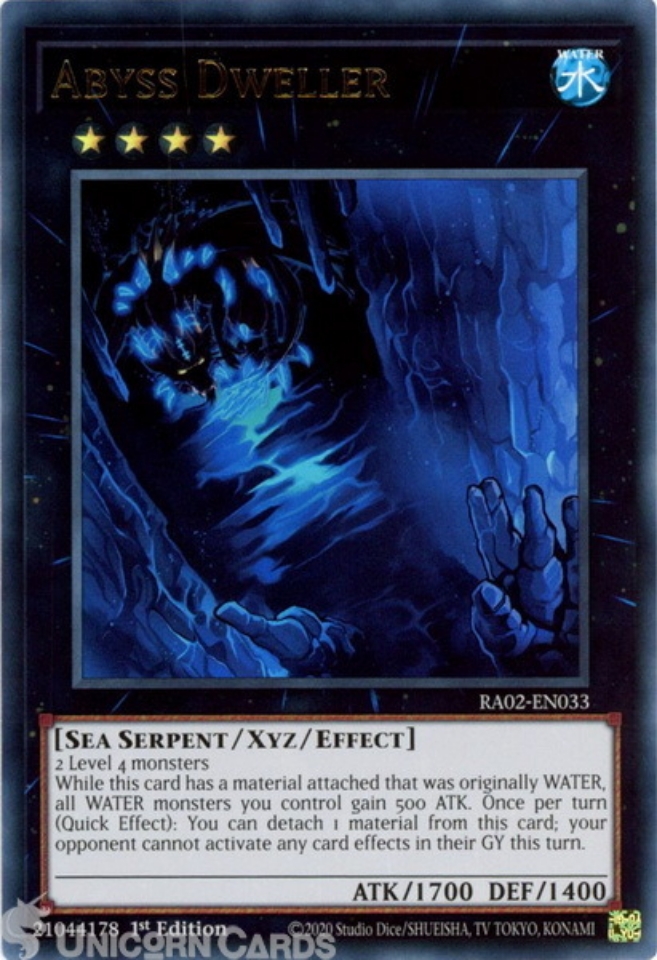 RA02-EN033 Abyss Dweller : Ultra Rare 1st Edition YuGiOh Card:: Unicorn ...