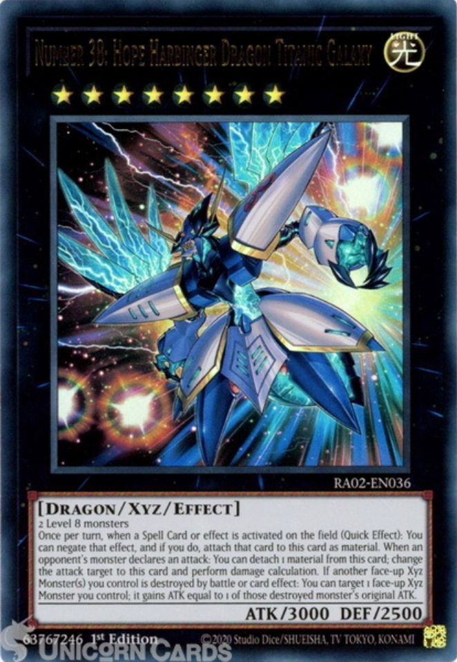 RA02-EN036 Number 38: Hope Harbinger Dragon Titanic Galaxy : Ultra Rare ...