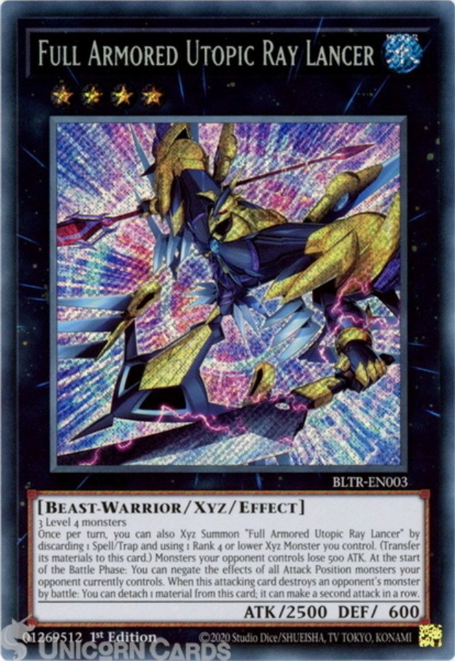 BLTR-EN003 Full Armored Utopic Ray Lancer : Secret Rare 1st Edition ...