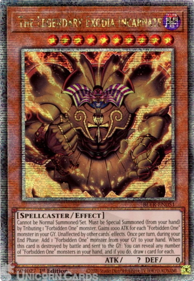 BLTR-EN051 The Legendary Exodia Incarnate : Quarter Century Secret Rare ...