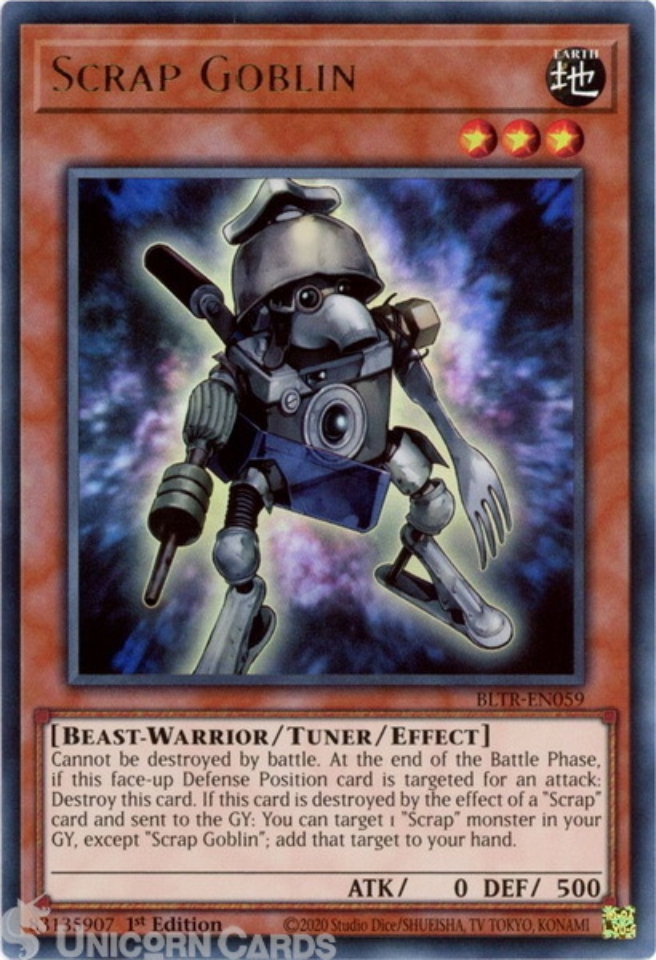 BLTR-EN059 Scrap Goblin : Ultra Rare 1st Edition YuGiOh Card:: Unicorn ...
