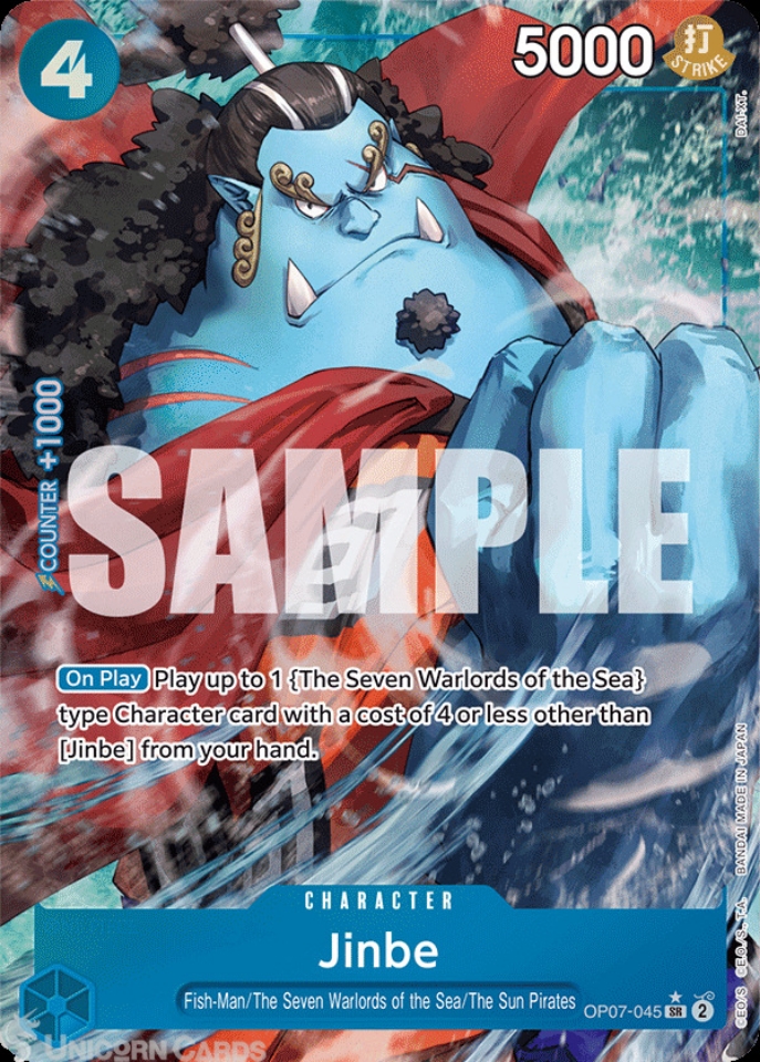 OP07-045 Jinbe : Super Rare Alt Art Foil English One Piece TCG Card ...