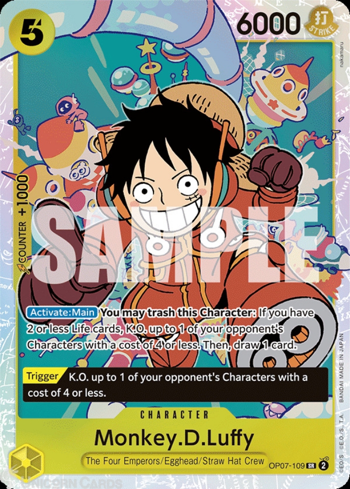 OP07-109 Monkey.D.Luffy : Super Rare Foil English One Piece TCG Card ...