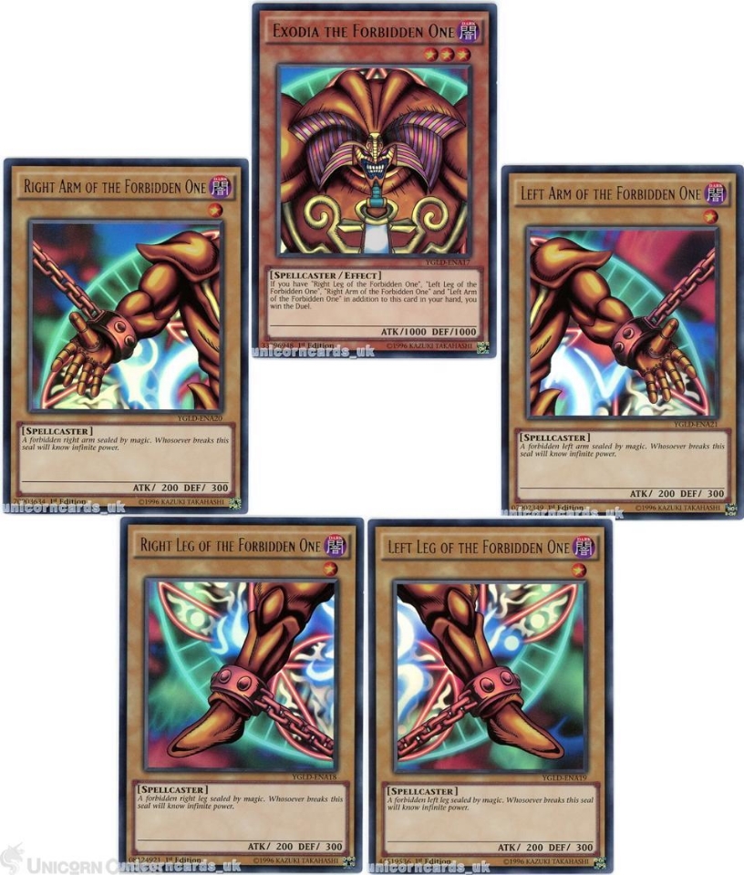Exodia the Forbidden One Complete 5-Cards Set :: Genuine Konami : All ...