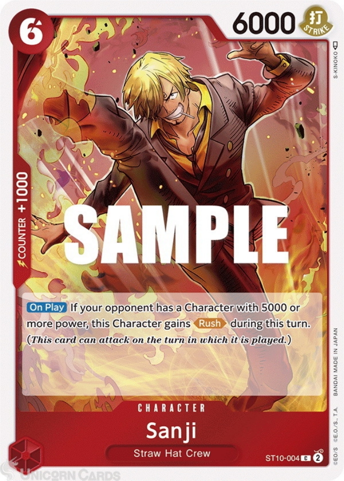 ST10-004 Sanji : Common Foil English One Piece TCG Card : ST10: Ultra ...