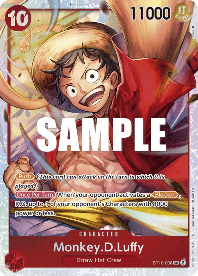 ST10-006 Monkey.D.Luffy : Super Rare Foil English One Piece TCG Card ...