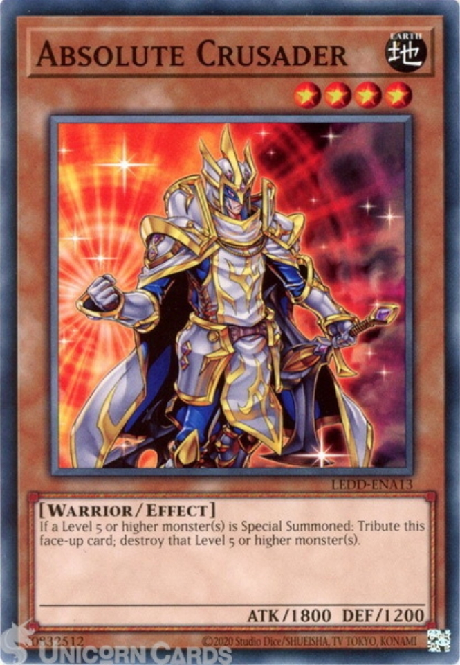 LEDD-ENA13 Absolute Crusader : Common UNL Edition YuGiOh Card:: Unicorn ...