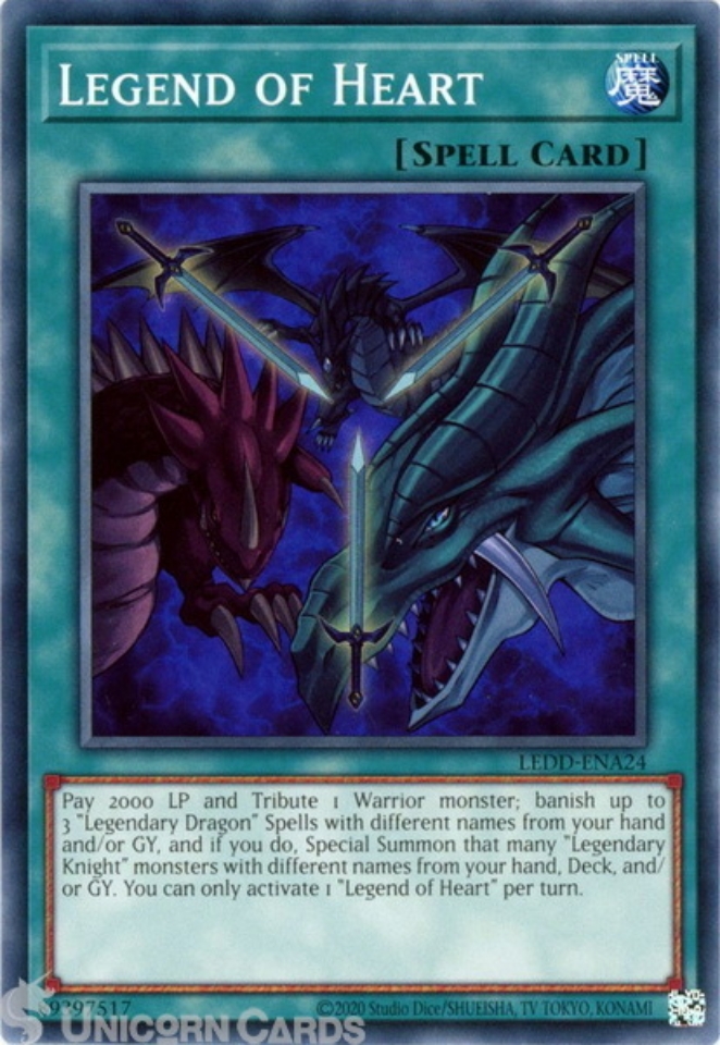 LEDD-ENA24 Legend of Heart : Common UNL Edition YuGiOh Card:: Unicorn ...