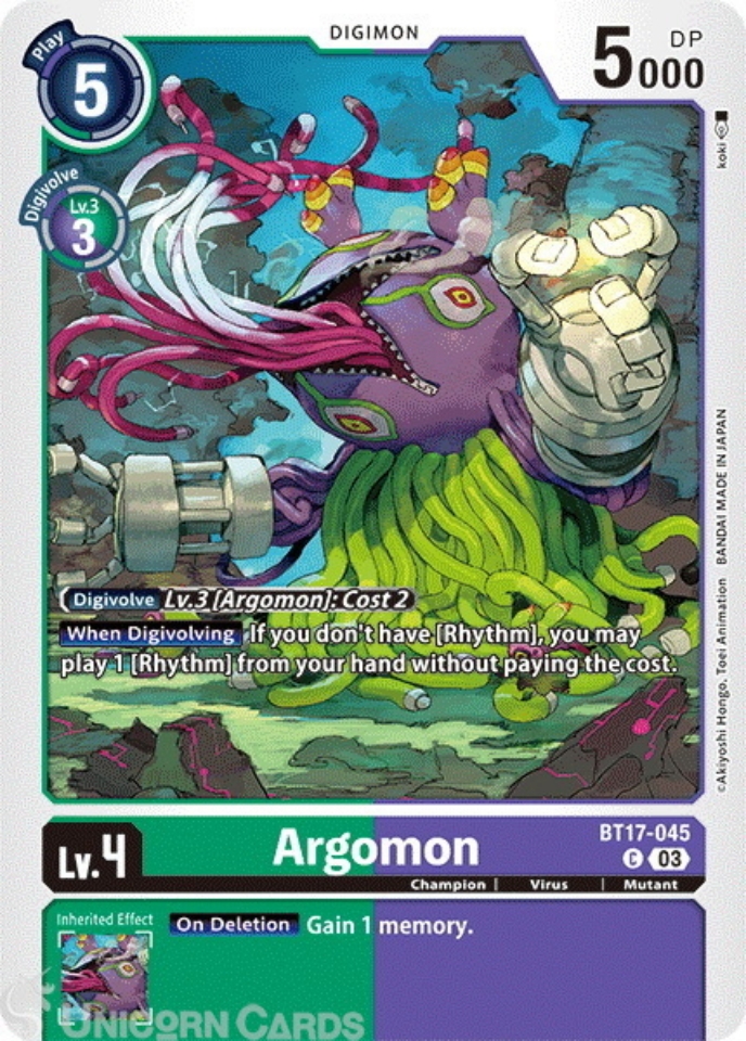 BT17-045 Argomon : Common Digimon Card : BT17: Secret Crisis:: Unicorn ...