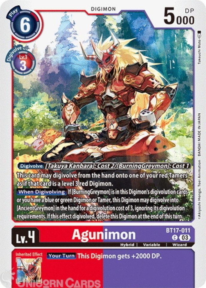 BT17-011 Agunimon : Common Digimon Card : BT17: Secret Crisis:: Unicorn ...