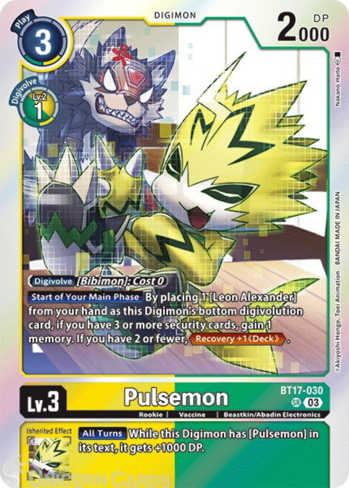 BT17-030 Pulsemon : Super Rare Digimon Card : BT17: Secret Crisis ...
