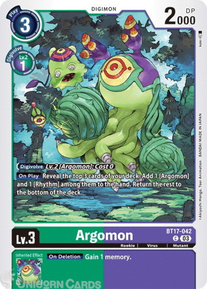 BT17-042 Argomon : Common Digimon Card : BT17: Secret Crisis:: Unicorn ...
