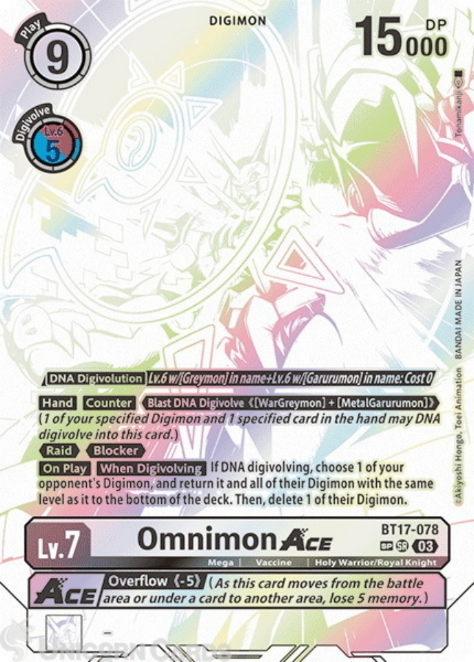 BT17-078 Omnimon ACE : Special Rare Digimon Card : BT17: Secret Crisis ...