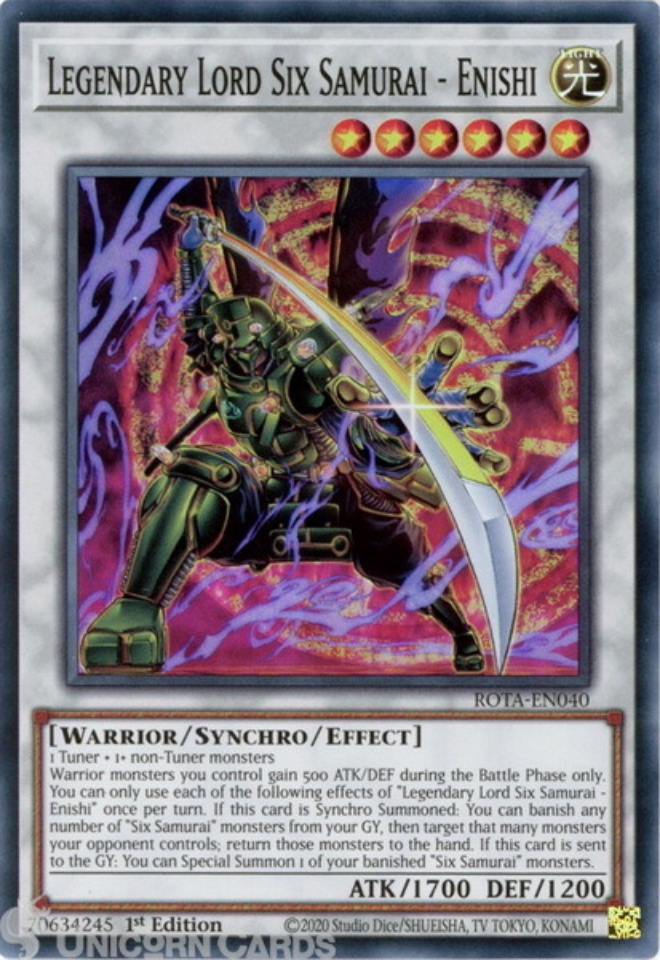 ROTA-EN040 Legendary Lord Six Samurai - Enishi : Super Rare 1st Edition ...