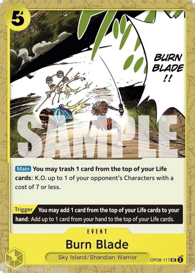 OP08-117 Burn Blade : Uncommon English One Piece TCG Card : OP08: Two ...