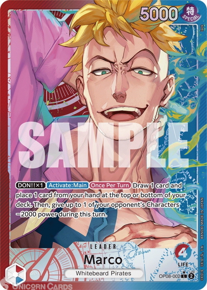 OP08-002 Marco : Leader Alternative Art English One Piece TCG Card ...