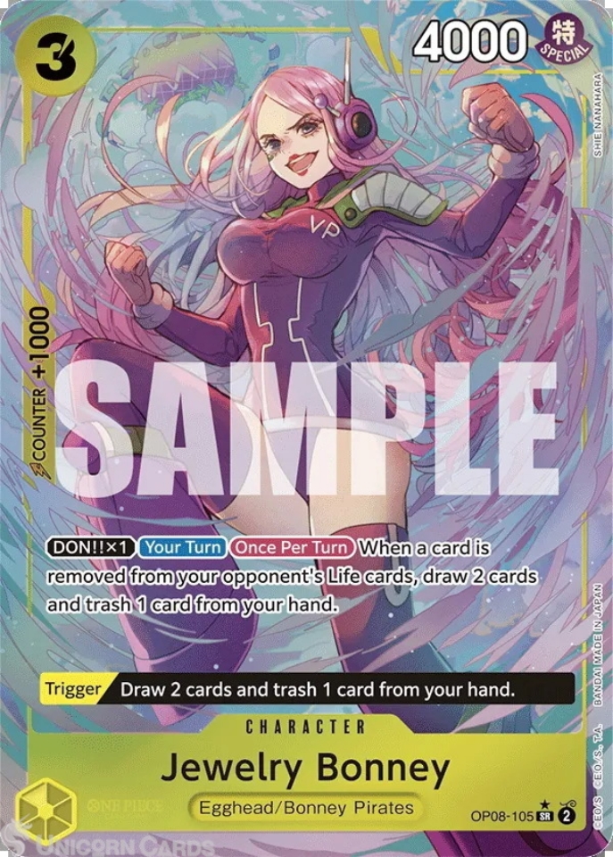 OP08-105 Jewelry Bonney : Super Rare Alternative Art English One Piece ...