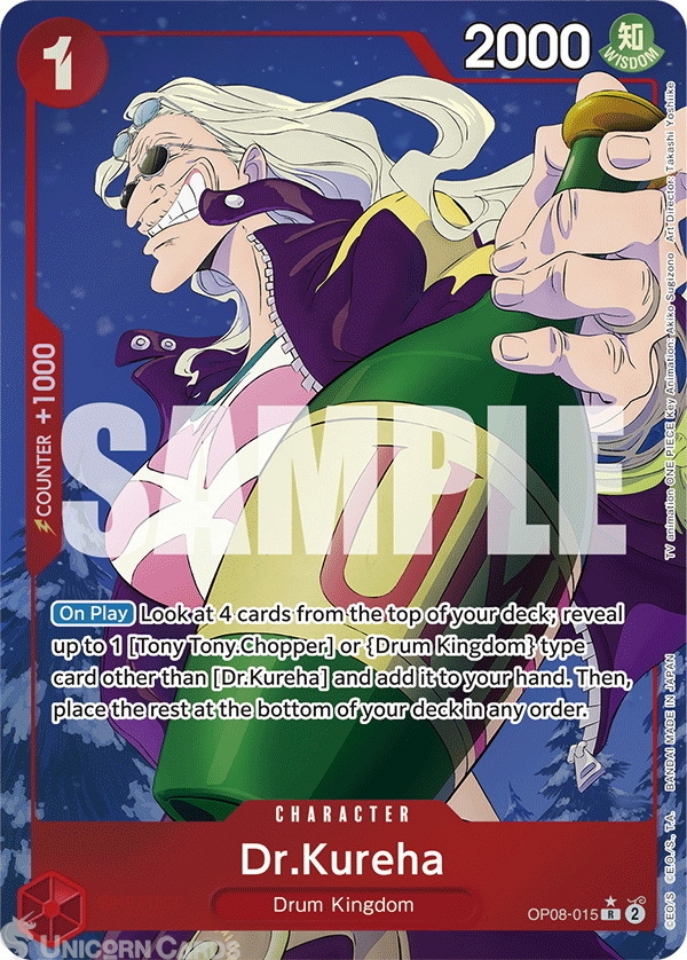 OP08-015 Dr.Kureha : Rare Alternative Art English One Piece TCG Card ...