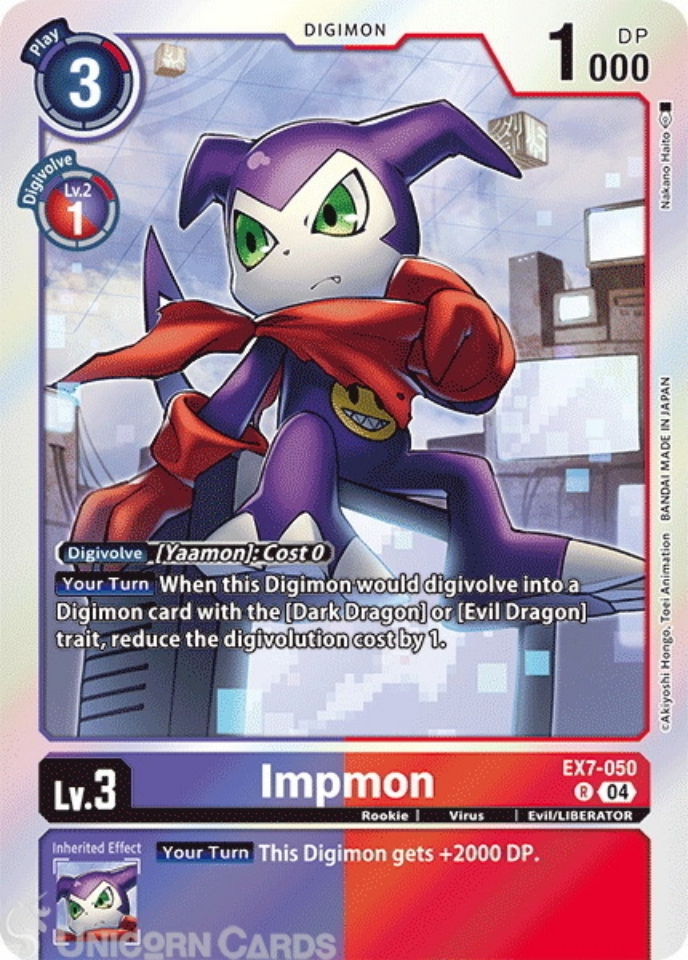 EX7-050 Impmon : Rare Digimon Card : EX07: Digimon Liberator:: Unicorn ...