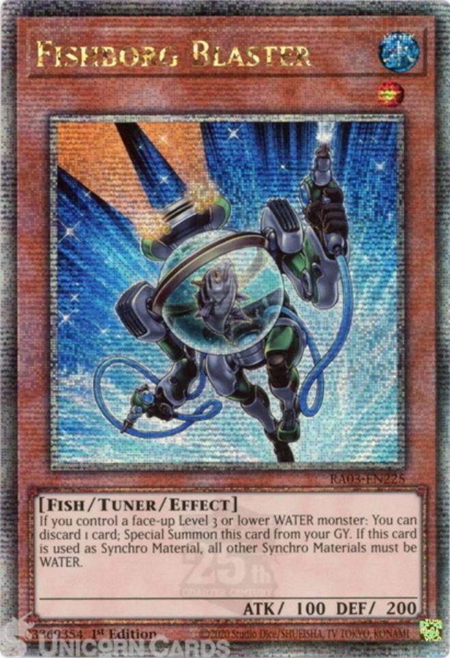 RA03-EN225 Fishborg Blaster : Quarter Century Secret Rare 1st Edition ...