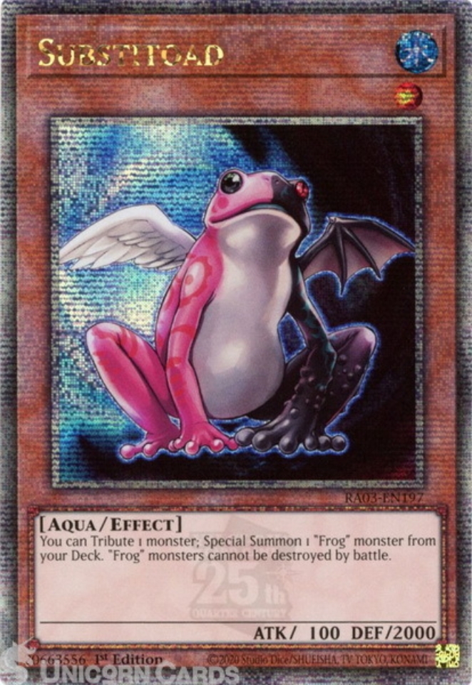 RA03-EN197 Substitoad : Quarter Century Secret Rare 1st Edition YuGiOh ...
