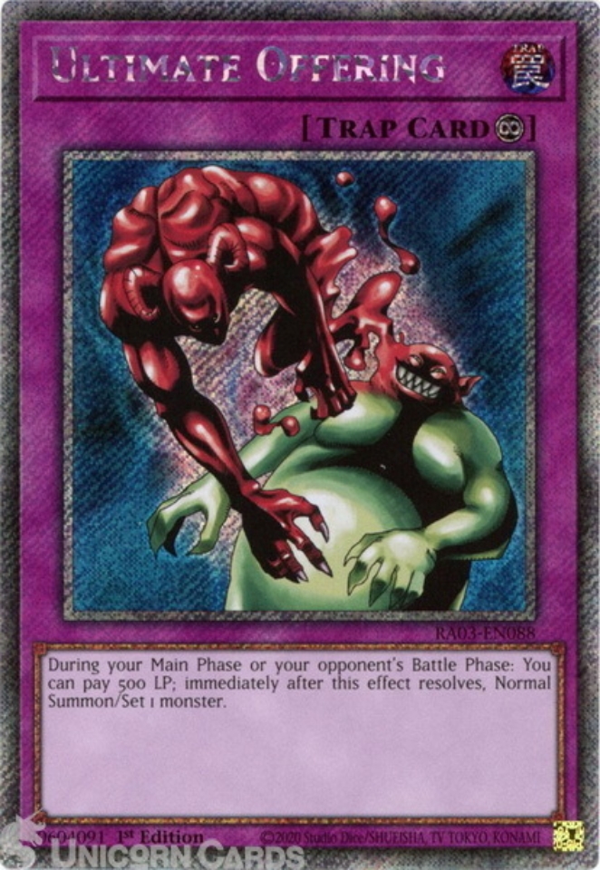 RA03-EN088 Ultimate Offering : Platinum Secret Rare 1st Edition YuGiOh ...