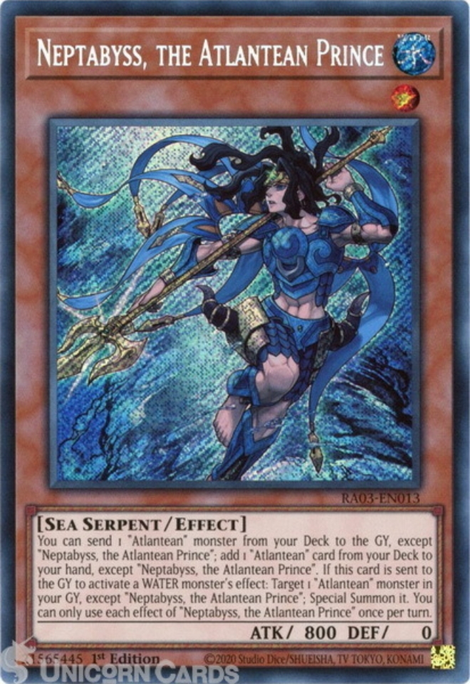 RA03-EN013 Neptabyss, the Atlantean Prince : Secret Rare 1st Edition ...